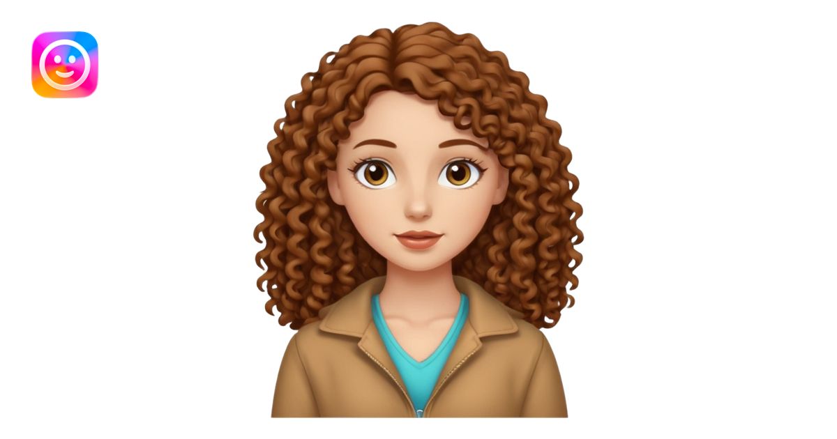 White girl with brown long 3A curly hair, brown almond shape eyes ...