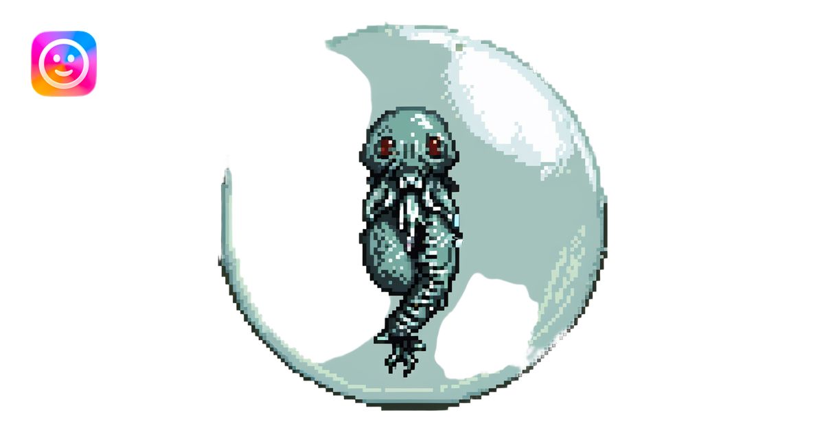 MRI parasitic embryo, digital, fetal small shape in otherworldly bubble ...