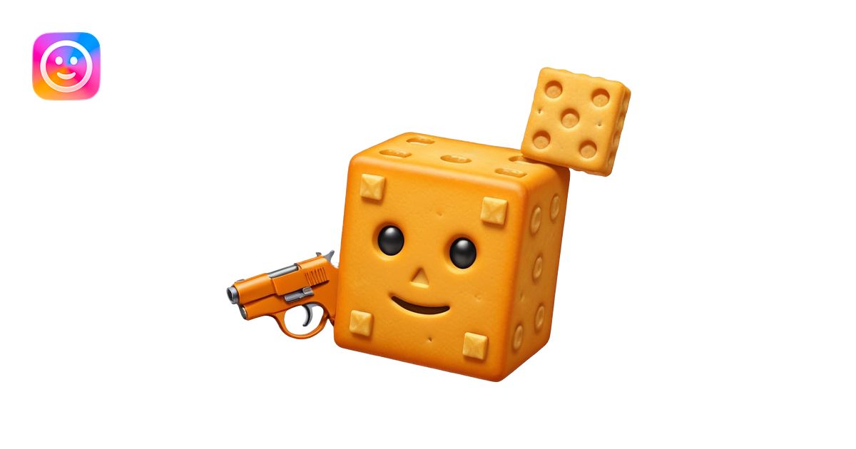 Cheez it cracker with a gun to its head emoji | AI Emoji Generator