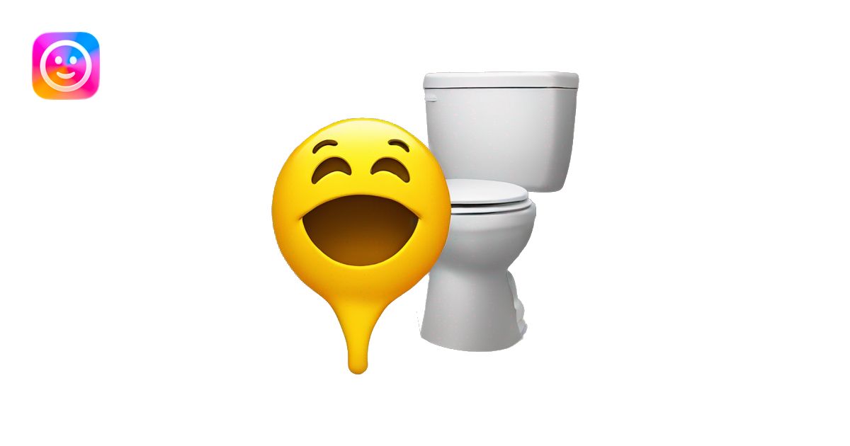 Smiley face pooping on the toilet emoji | AI Emoji Generator