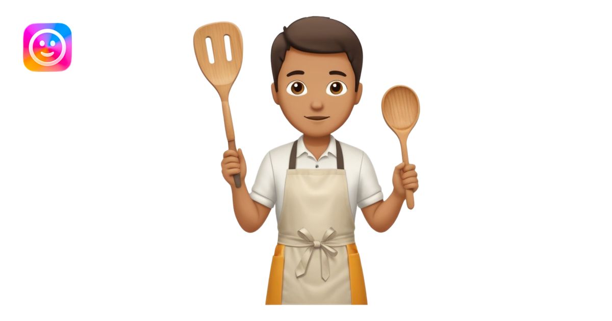 man cooking in a kitchen full body emoji | AI Emoji Generator