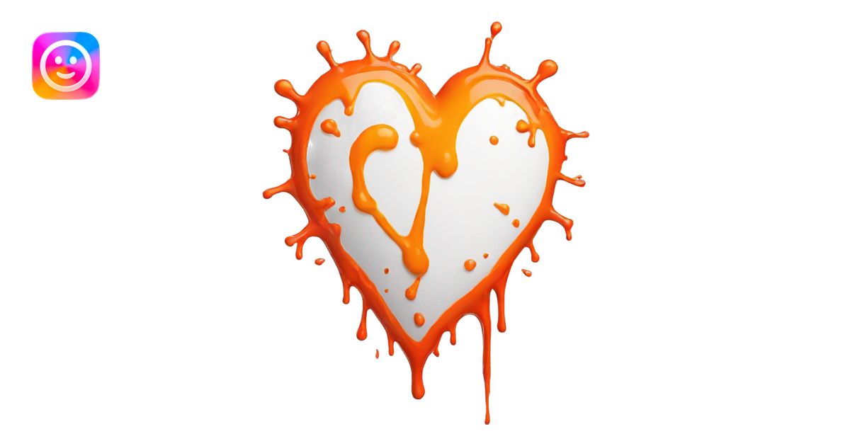 splattered paint heart glowing red-orange warmth emoji | AI Emoji Generator