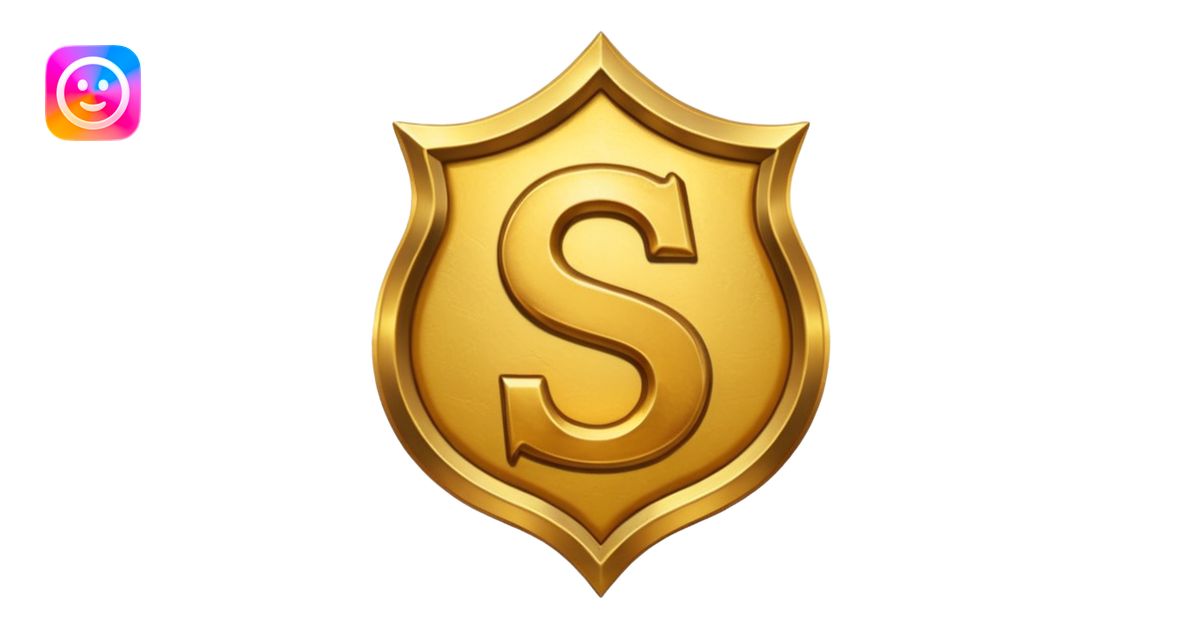 Create a custom emoji badge featuring a stylized, glossy letter “S ...