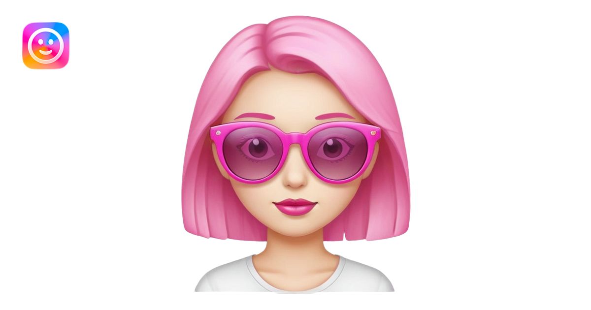girl wearing pink sunglasses emoji | AI Emoji Generator