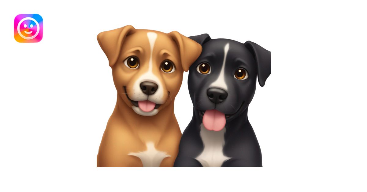 The two dogs were cuddling lovingly emoji | AI Emoji Generator