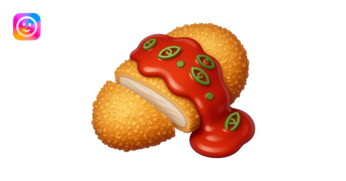 Italian Chicken cutlet (fried) with marinara emoji | AI Emoji Generator