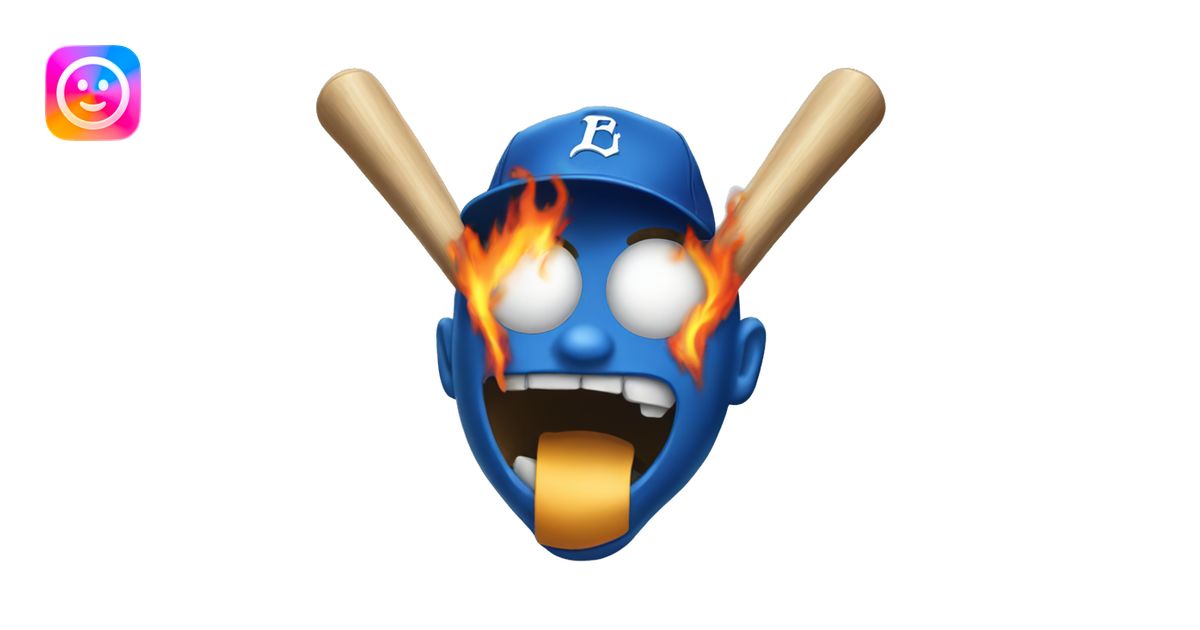 Blue fire baseball emoji | AI Emoji Generator