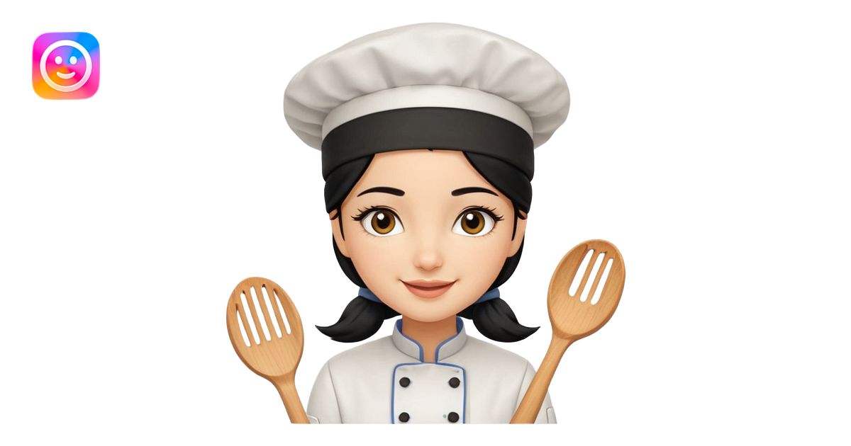 Create a cute girl, black hair, Middle Eastern with lashes chef🧑‍🍳 ...