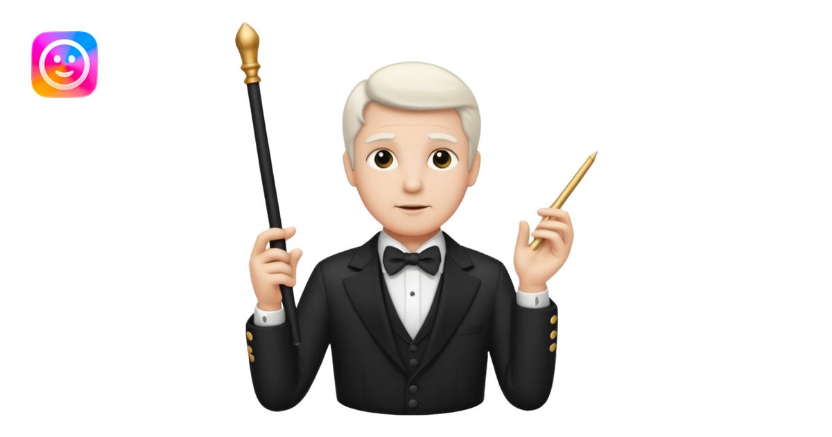Orchestra conductor baton white emoji | AI Emoji Generator