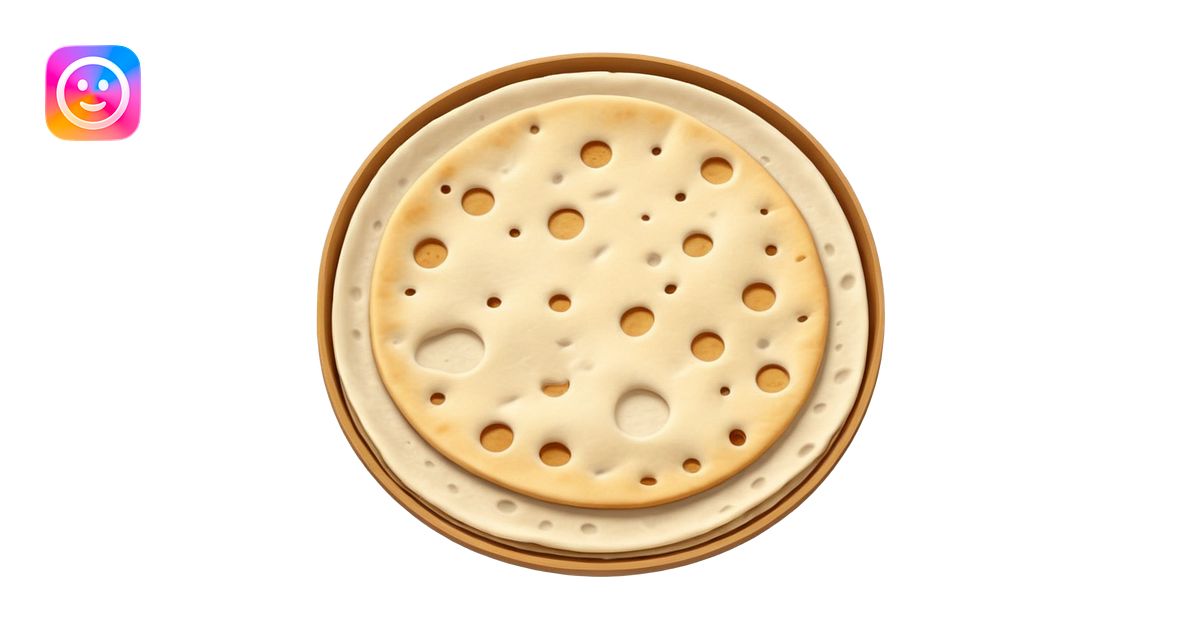 lavash flatbread object icon, thin flat bread, slightly toasted spots ...