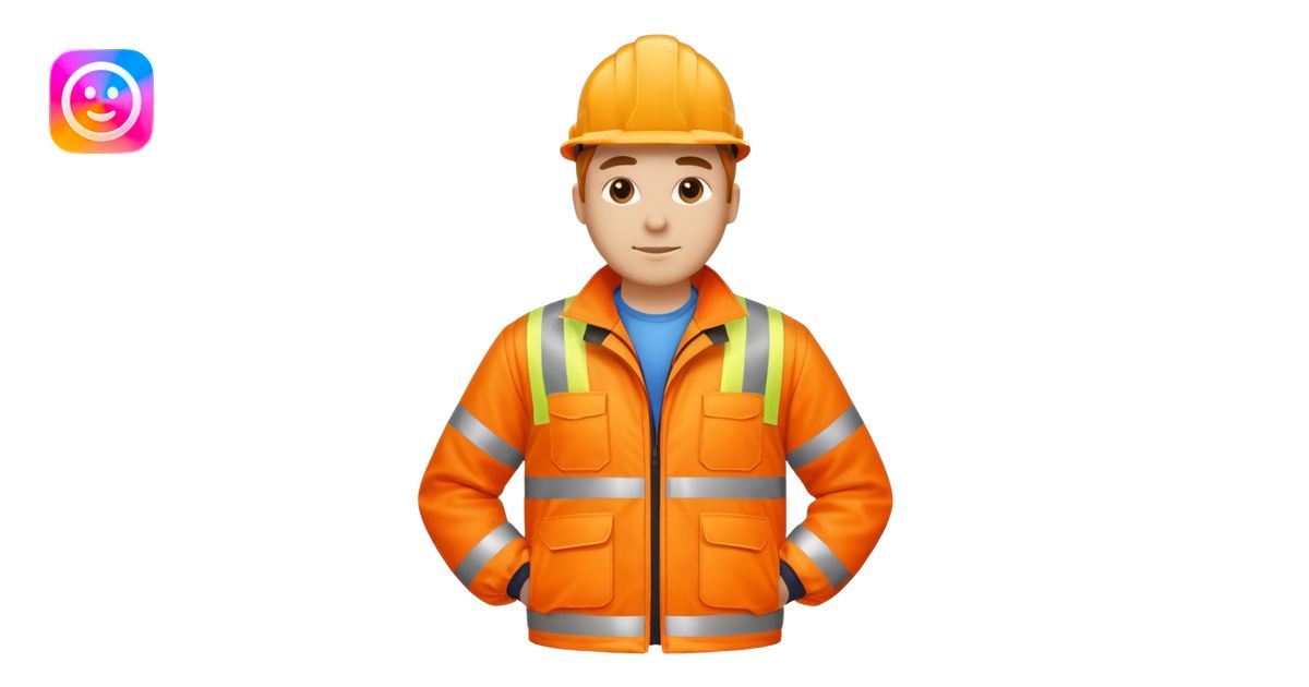 create a realistic emoji of a high-visibility jacket of a construction ...