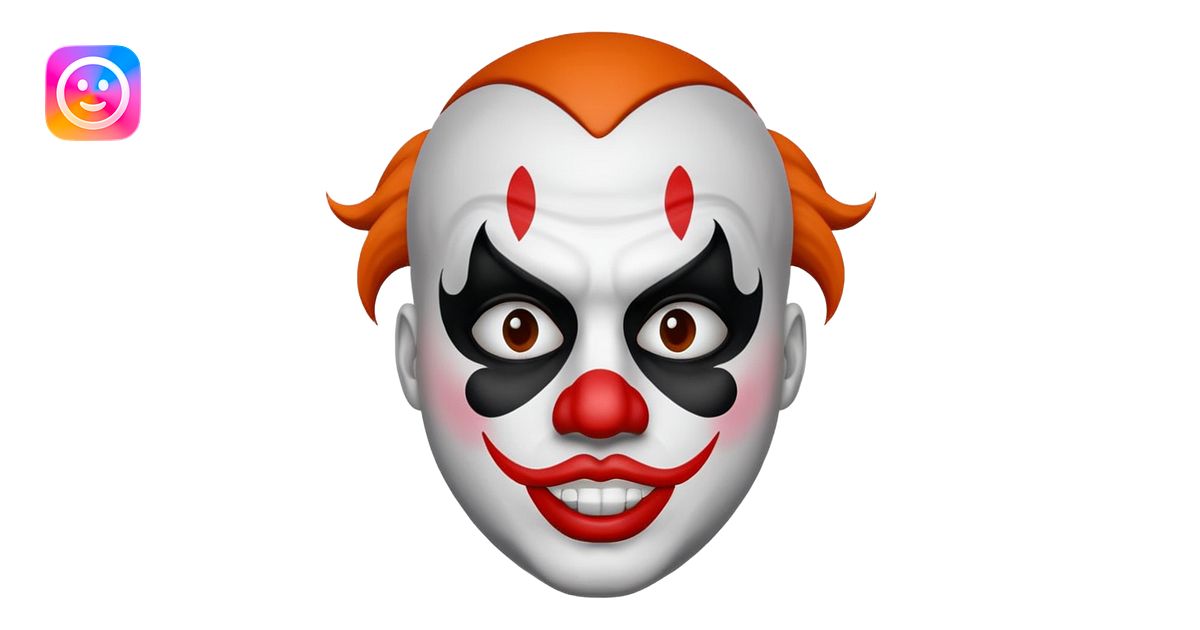 The simple Insane Clown Posse face makeup on a simple round emoji emoji ...