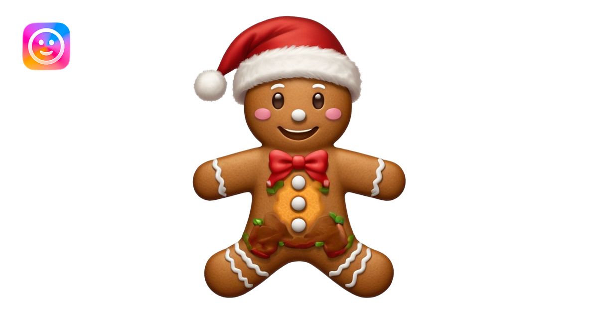 christmas gingerbread man with santa hat emoji | AI Emoji Generator