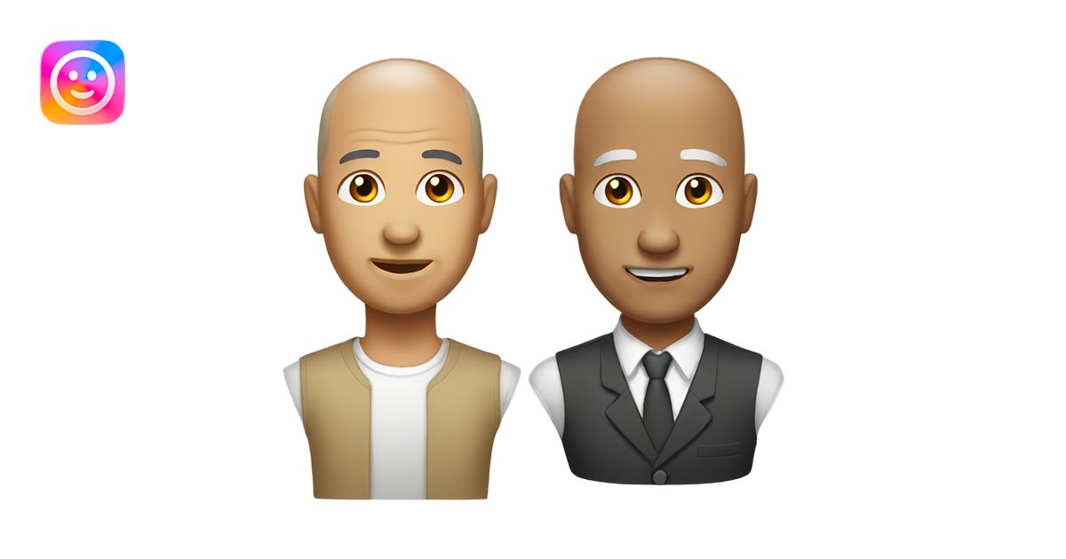 Light tan with stubble bald with hair around grandpa emoji | AI Emoji ...