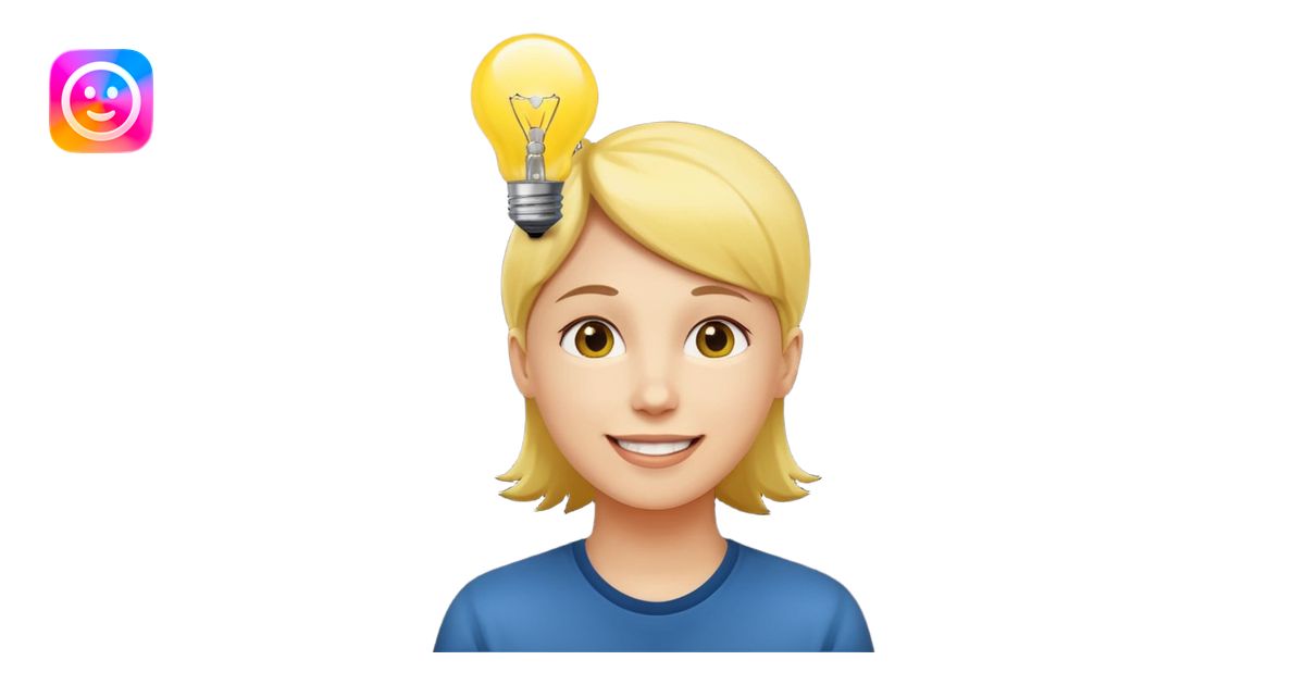 Generate a realistic emoji of someone happy figuring something out and ...