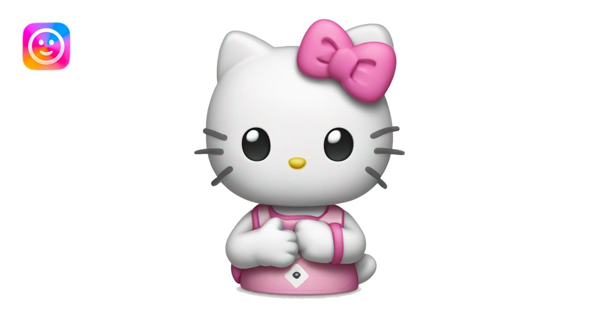 hello kitty doing peace sign with hand emoji | AI Emoji Generator