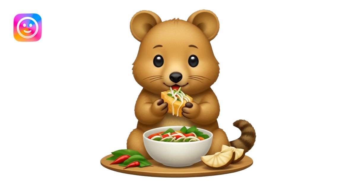 quokka eating vietnam food emoji | AI Emoji Generator