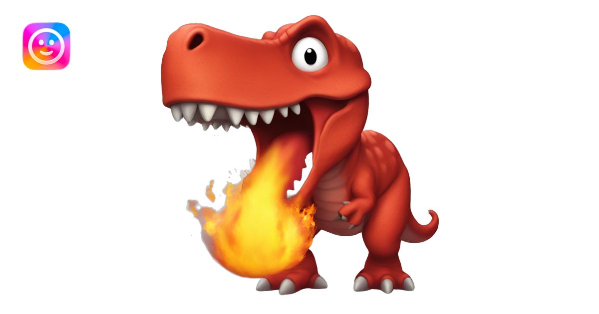 red dinosaur blowing fire emoji | AI Emoji Generator