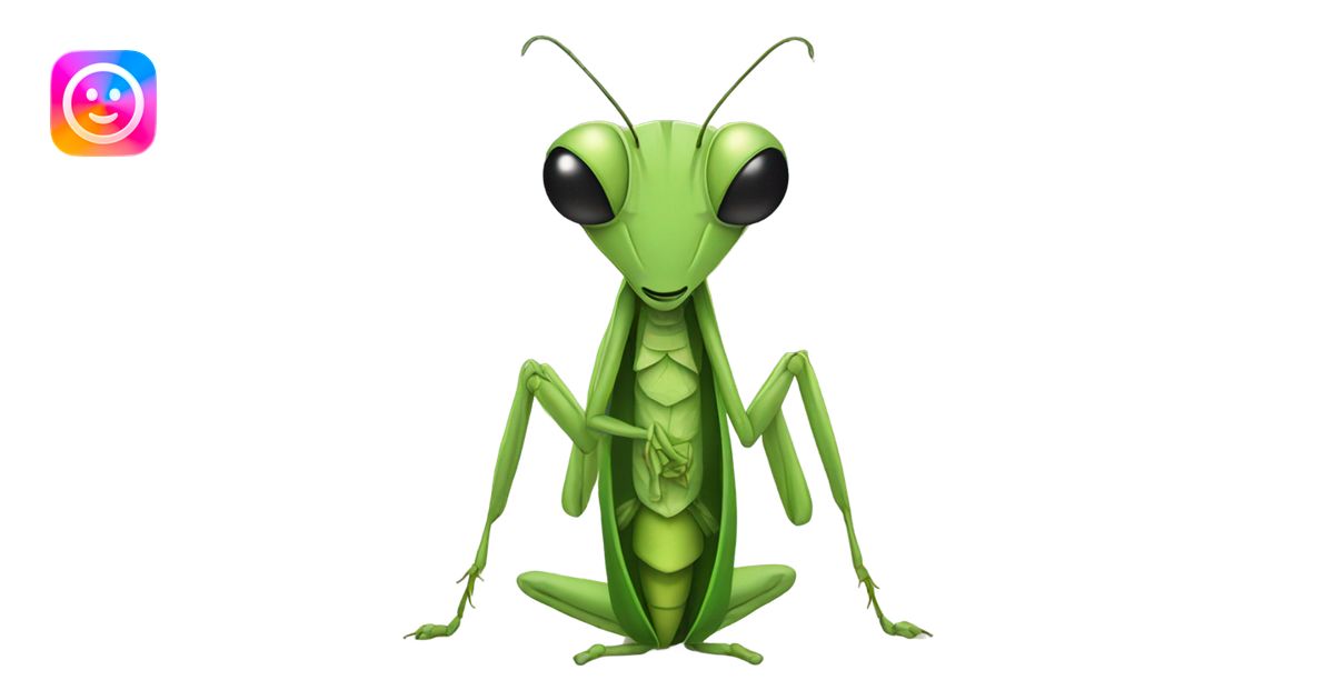 Praying mantis with dress emoji | AI Emoji Generator