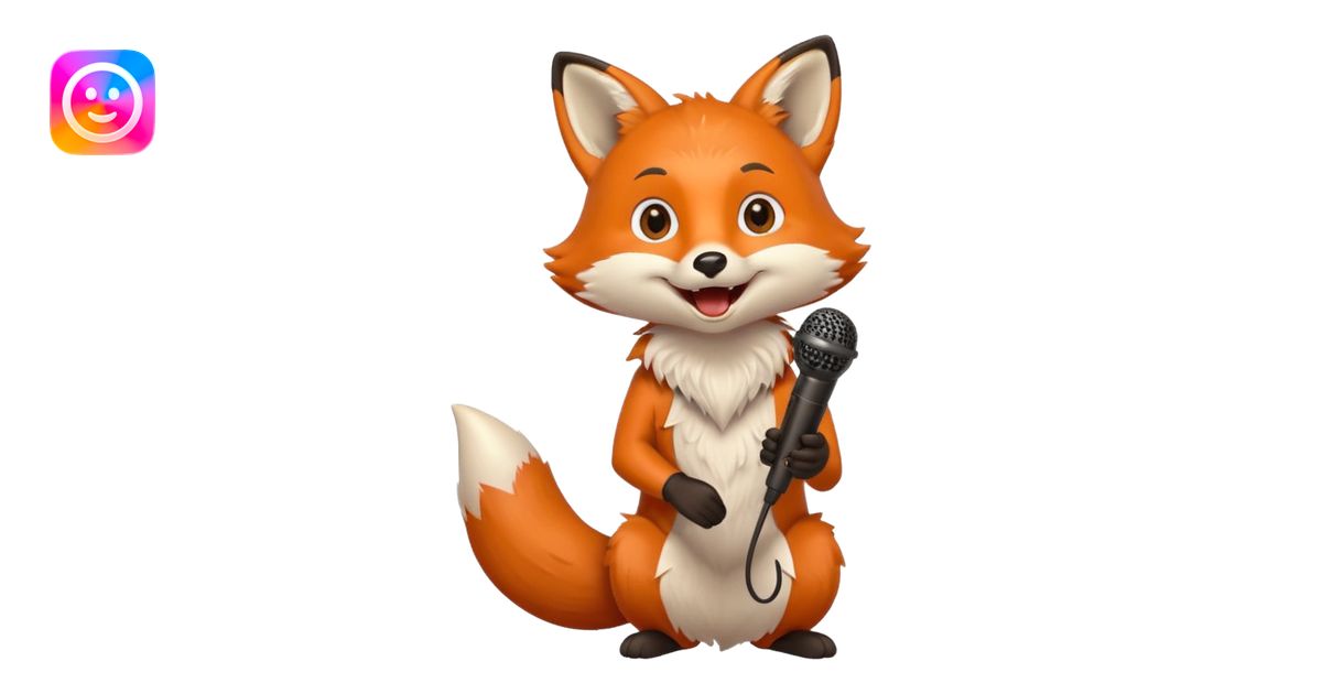 fox singing with mic emoji | AI Emoji Generator