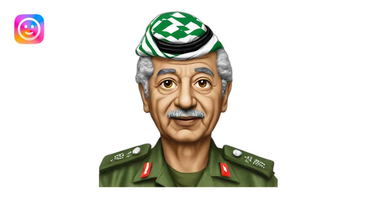 Yasser Arafat with palestine flag free emoji | AI Emoji Generator