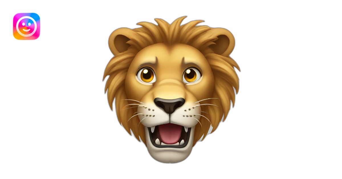 scared lion face emoji | AI Emoji Generator