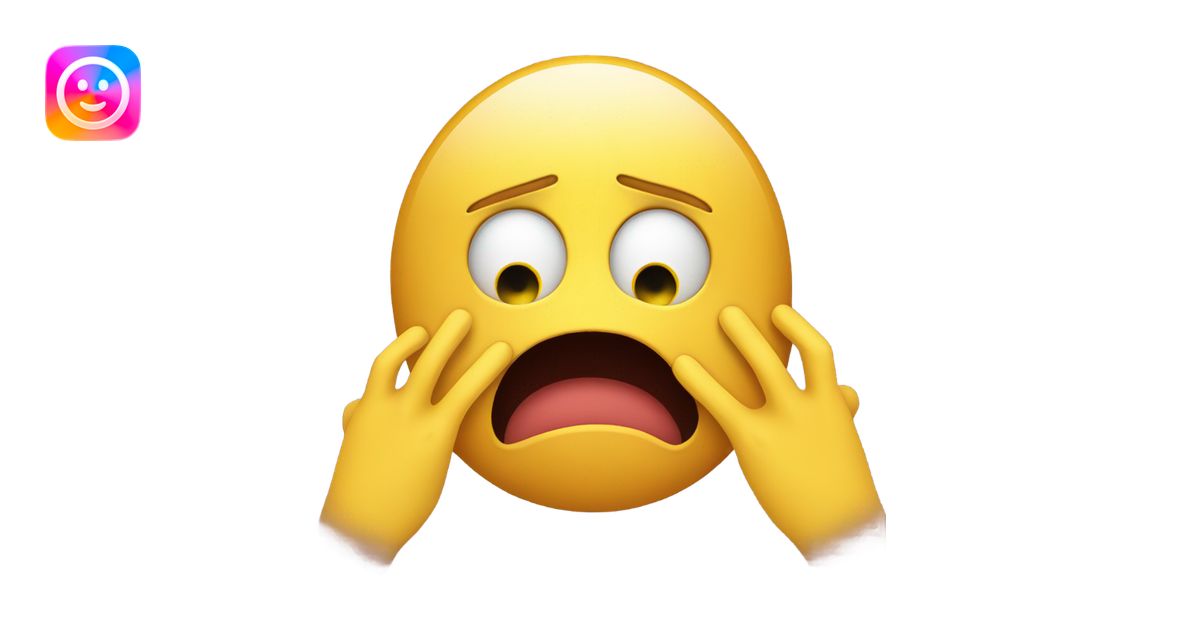 Scared yellow face with hands covering face but peeking through emoji ...