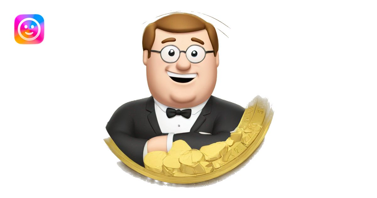 Golden Peter griffin coin emoji | AI Emoji Generator