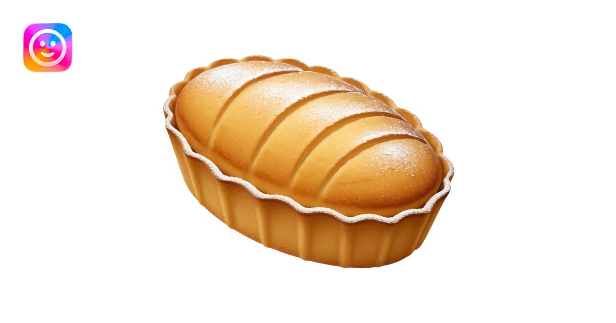A madeleine pastry. Oval shaped with lines going in the same direction ...