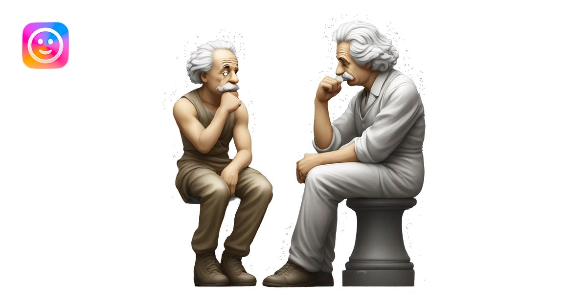 sitting philosopher-statue as albert einstein and thinking lean on fist ...