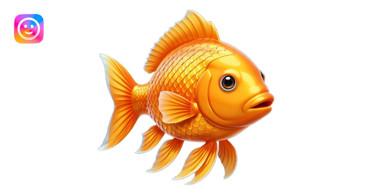 Bit gold orange fish taken from an old game, it has to swim in the ...