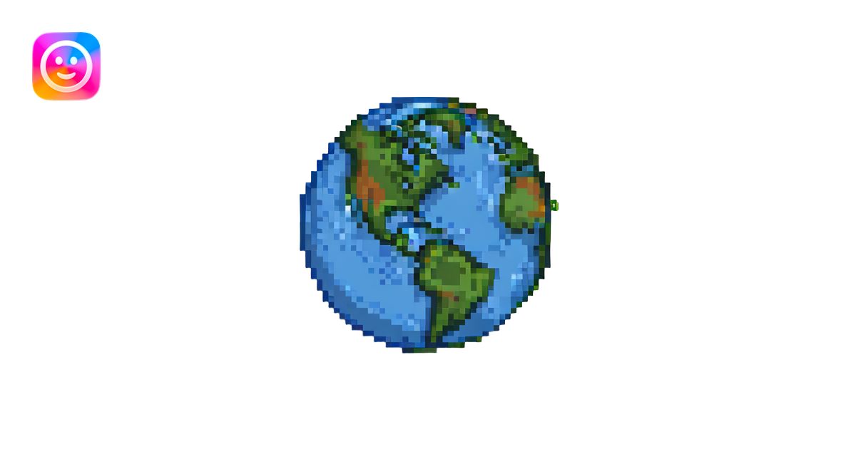 earth globe, pixel art style illustration | AI Emoji Generator