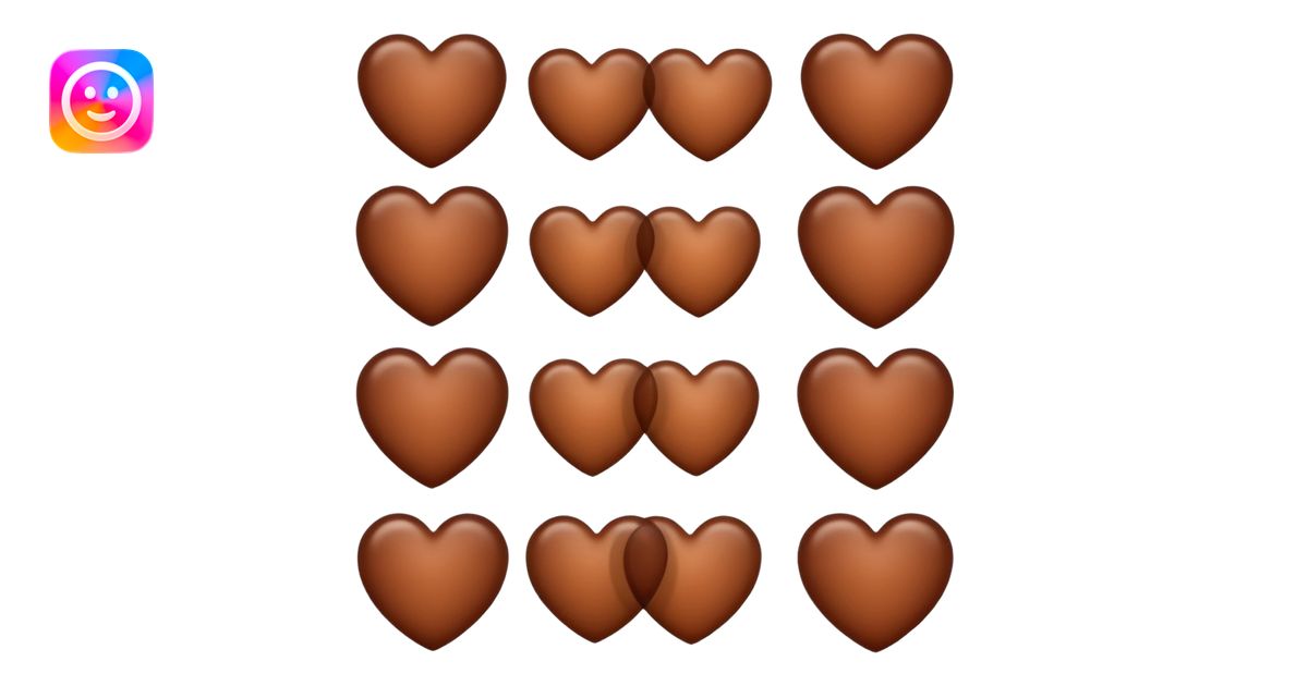 Neutral brown hearts from light to dark emoji | AI Emoji Generator