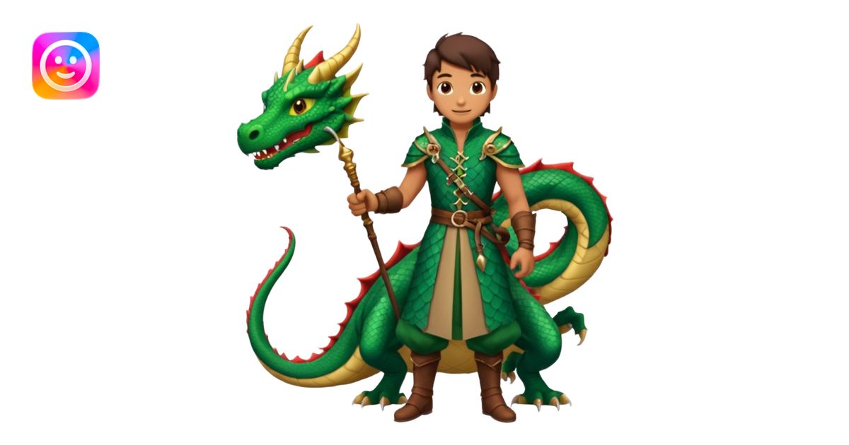 a dragon tamer with a whip in his hand in medieval time with a dragon ...