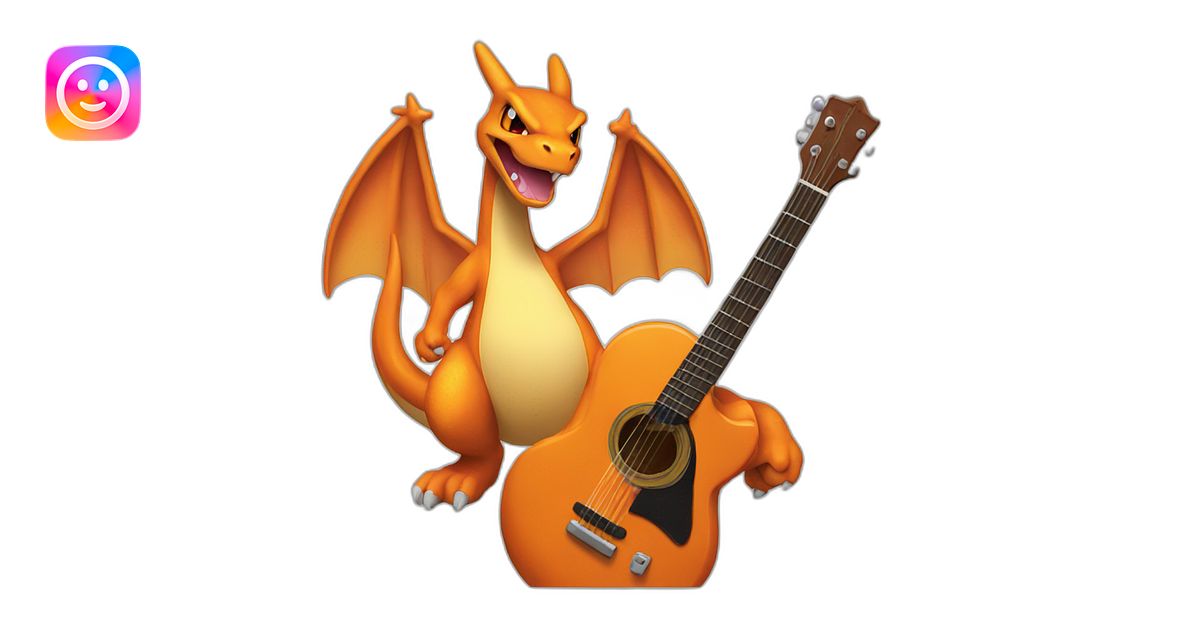 Charizard playing guitar emoji | AI Emoji Generator