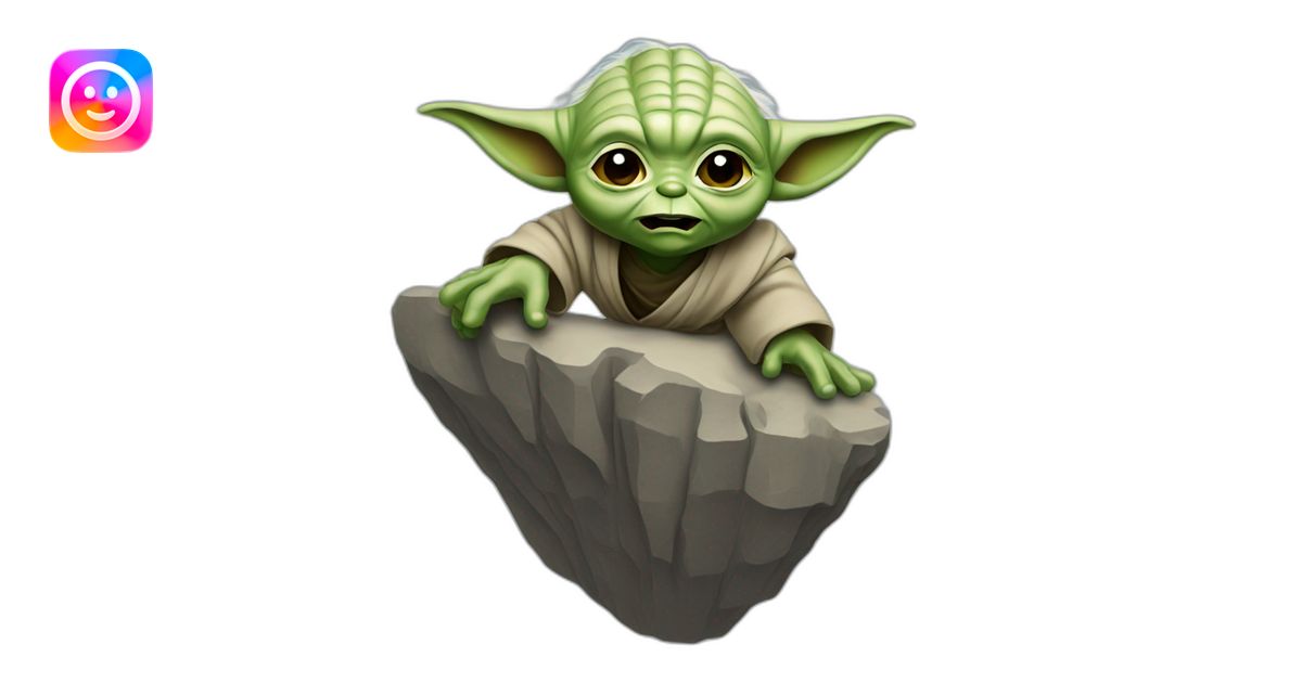 Yoda falling off a cliff emoji | AI Emoji Generator