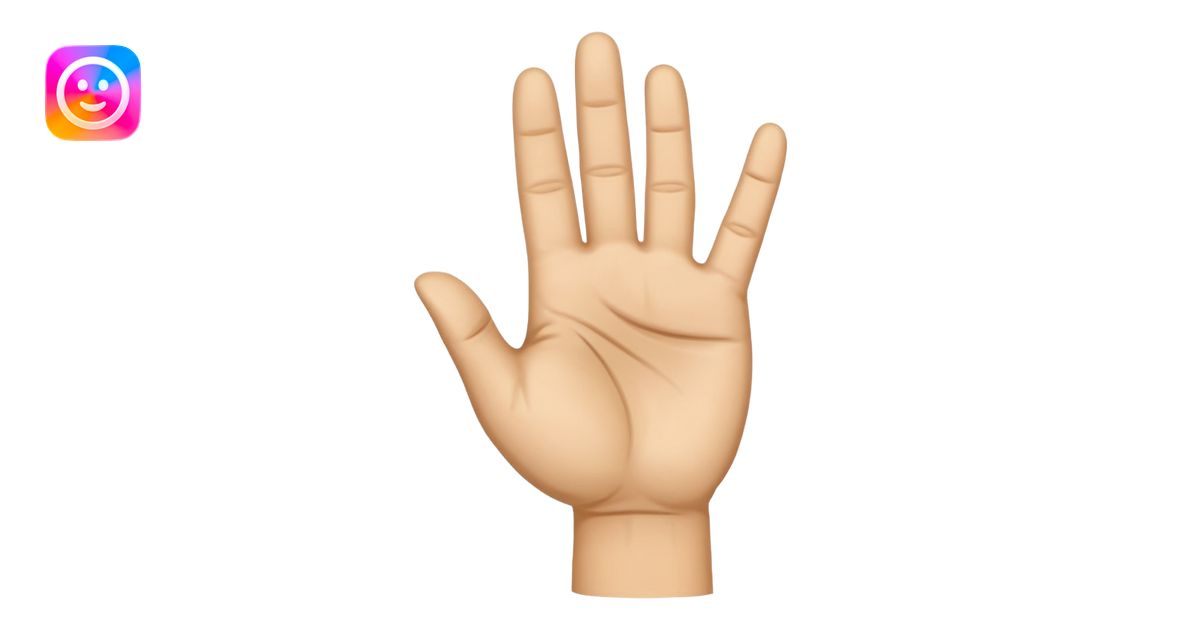 a human right hand emoji giving the "Scram" (Get out of here!) sign ...