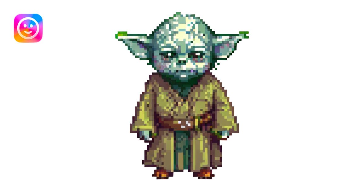 Master Yoda, pixel art, classic Star Wars look illustration | AI Emoji ...