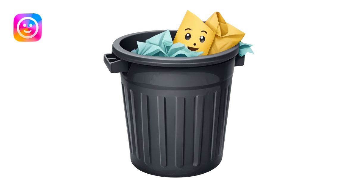 Planner in rubbish bin emoji | AI Emoji Generator