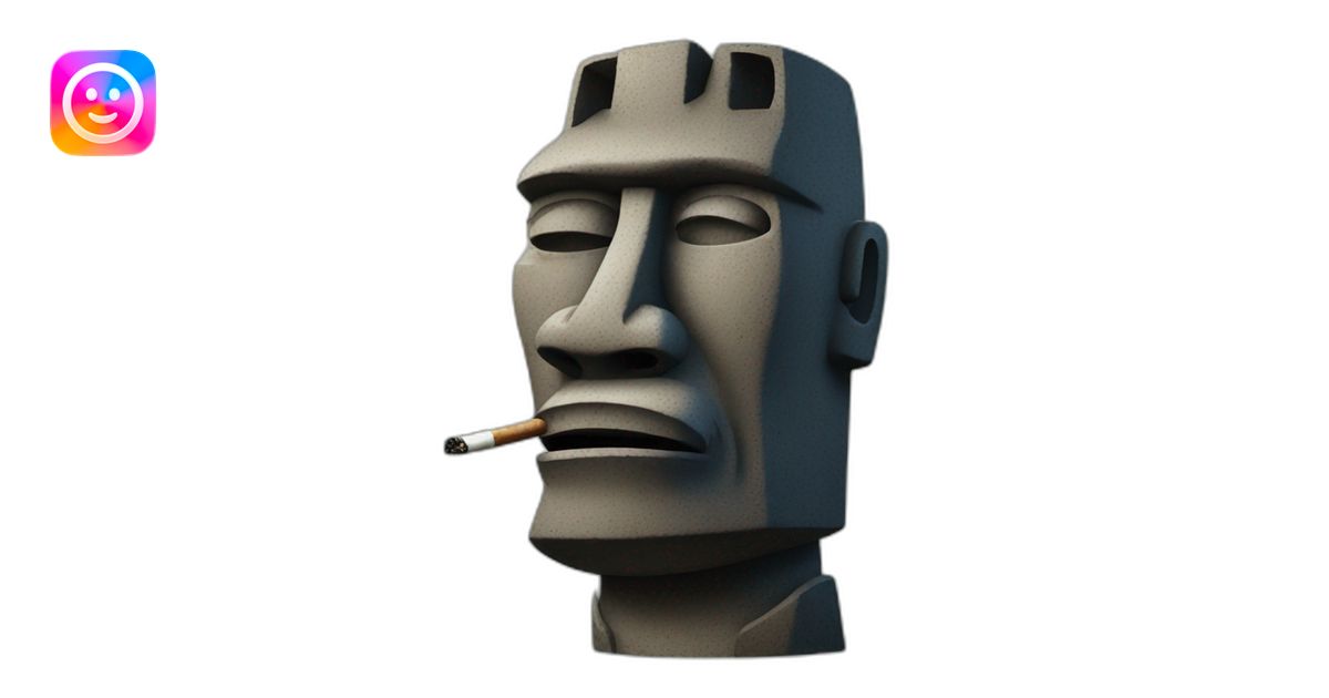 a moai head smoking emoji | AI Emoji Generator