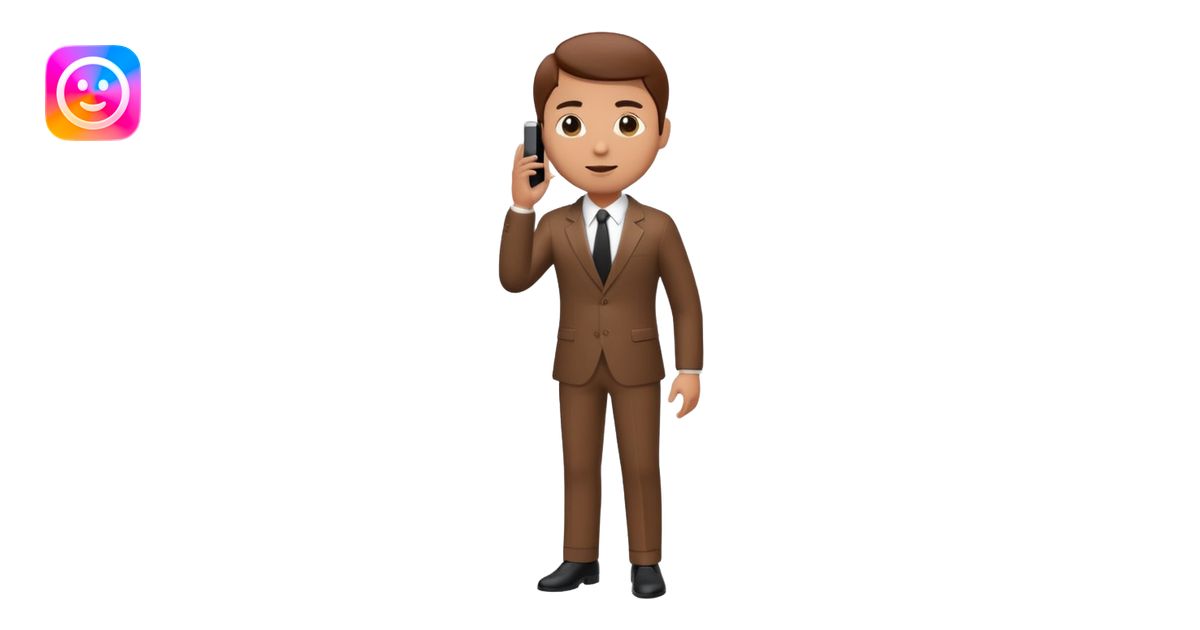 A 3D full body MNC Employee bitmoji talking on mobile with someone ...