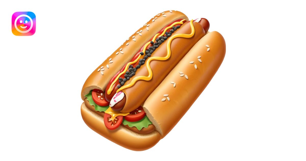 kolache. it's is a hotdog weiner inside bread. emoji | AI Emoji Generator