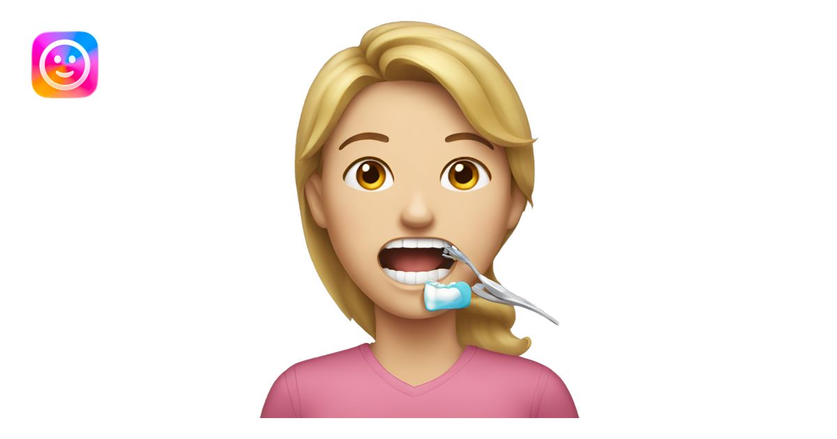 Lady getting her tooth pulled emoji | AI Emoji Generator