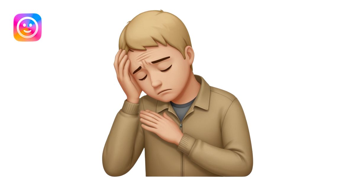Create ecmoji so sad like that 🫩 man emoji | AI Emoji Generator