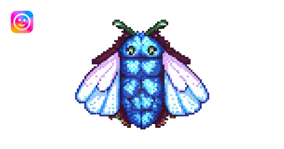 pixel art fluffy moth illustration | AI Emoji Generator