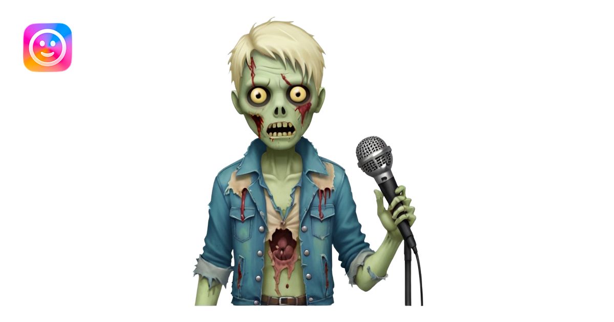 Zombie singer microphone emoji | AI Emoji Generator
