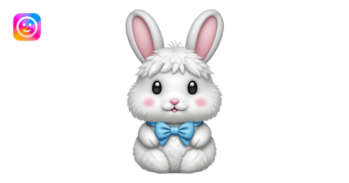 emoji rabbit wear the bowknot emoji | AI Emoji Generator