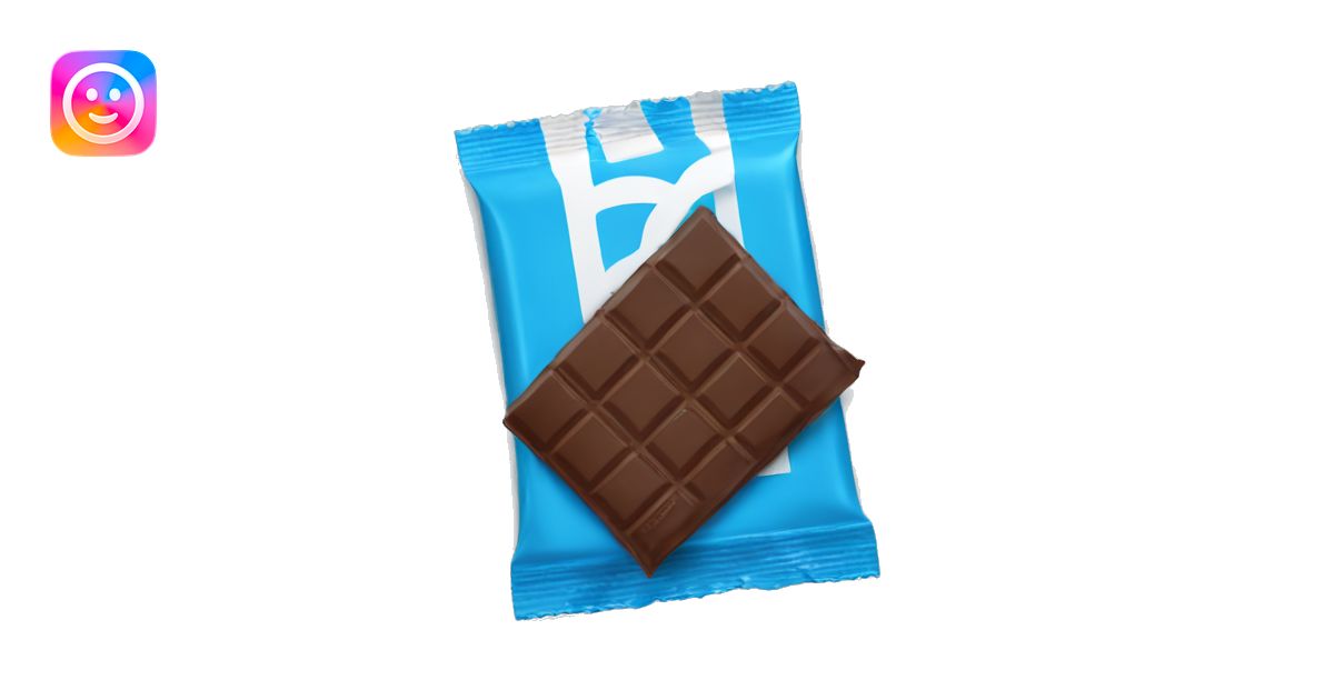 BLUE wrapper and white logo chocolate bar, wrapped in blue emoji | AI ...