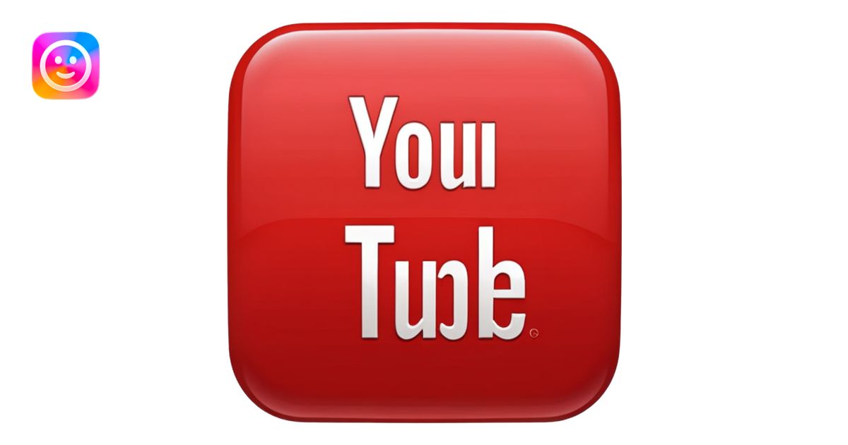 Classic red youtube logo button emoji | AI Emoji Generator