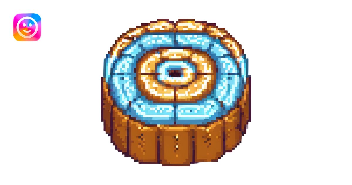 a sweet roll, pixel art style, simple shading, retro look illustration ...